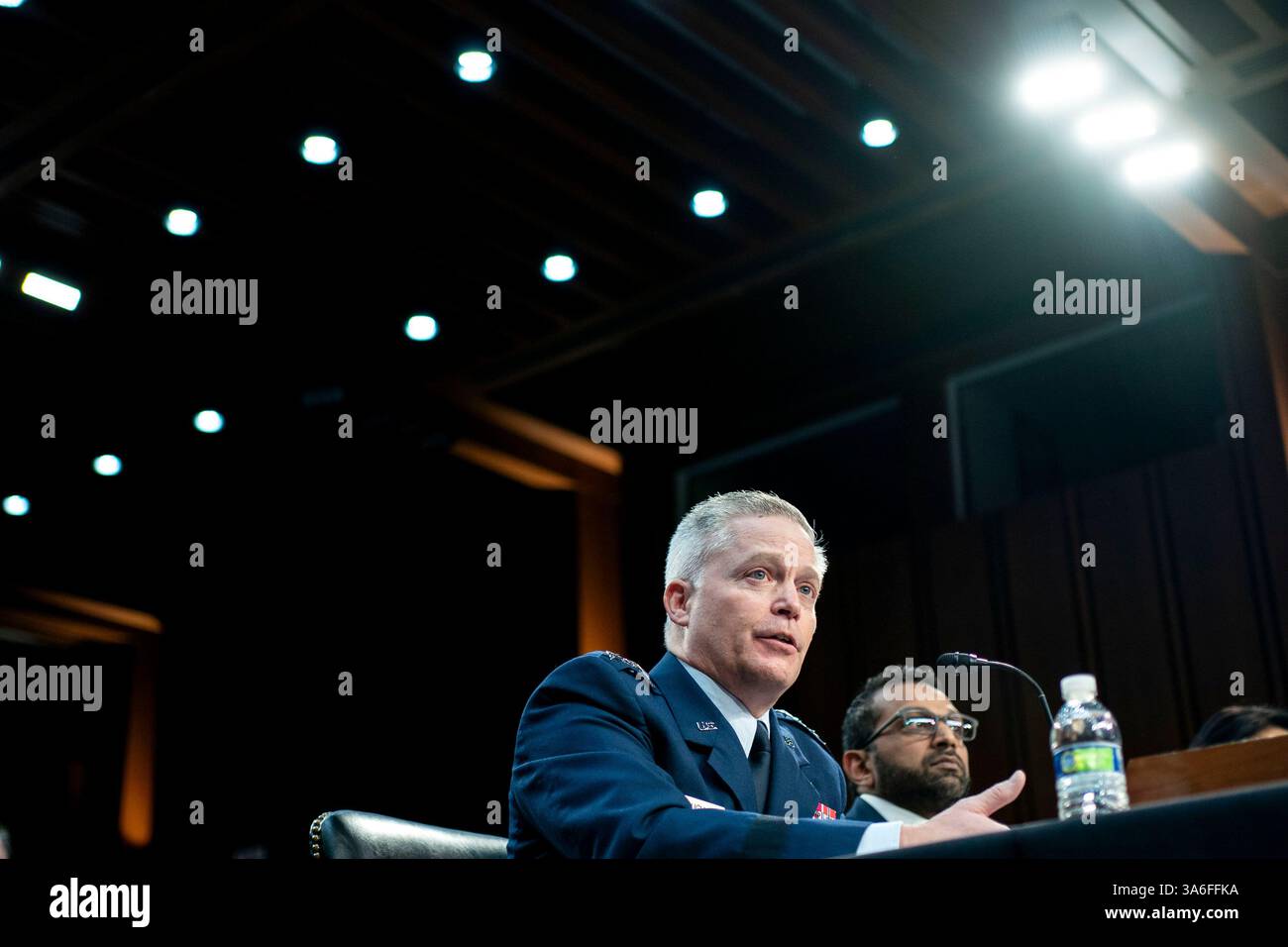 National Security Agency Director Timothy Haugh speaks during a Senate ...