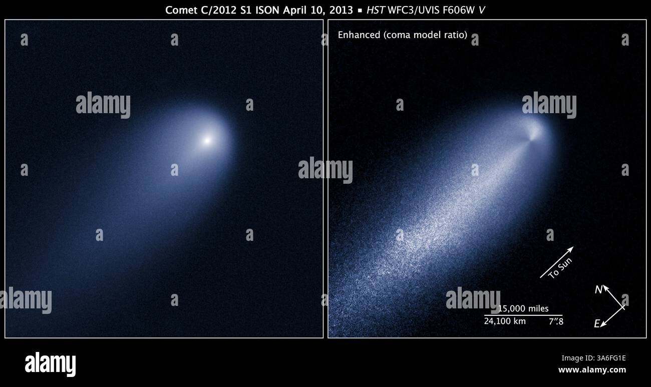 April 24, 2013 - This NASA Hubble Space Telescope image of Comet C/2012 S1 (ISON) was ...