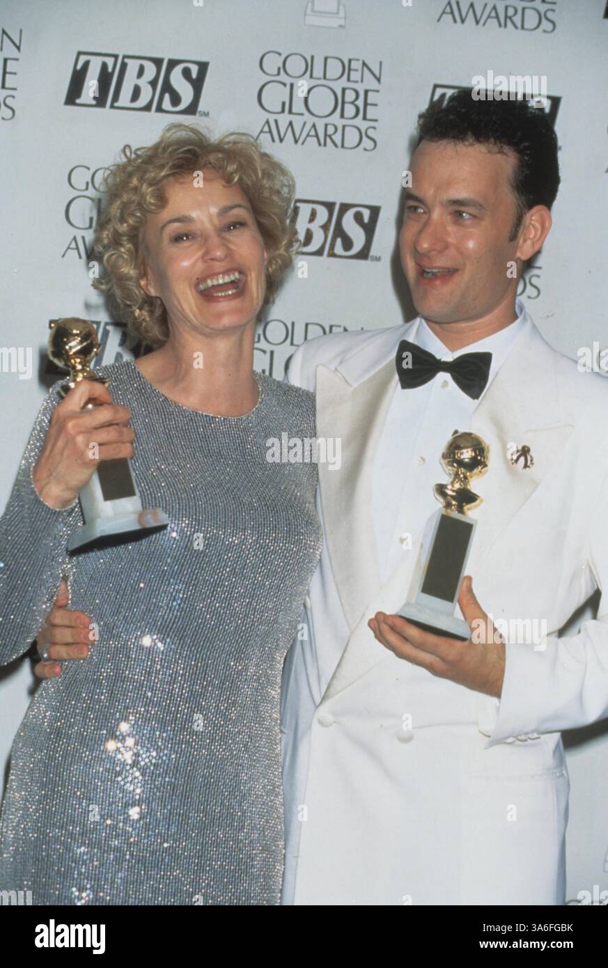 TOM HANKS with Jessica Lange at the Golden Awards 1995.k0433mf.(Credit ...