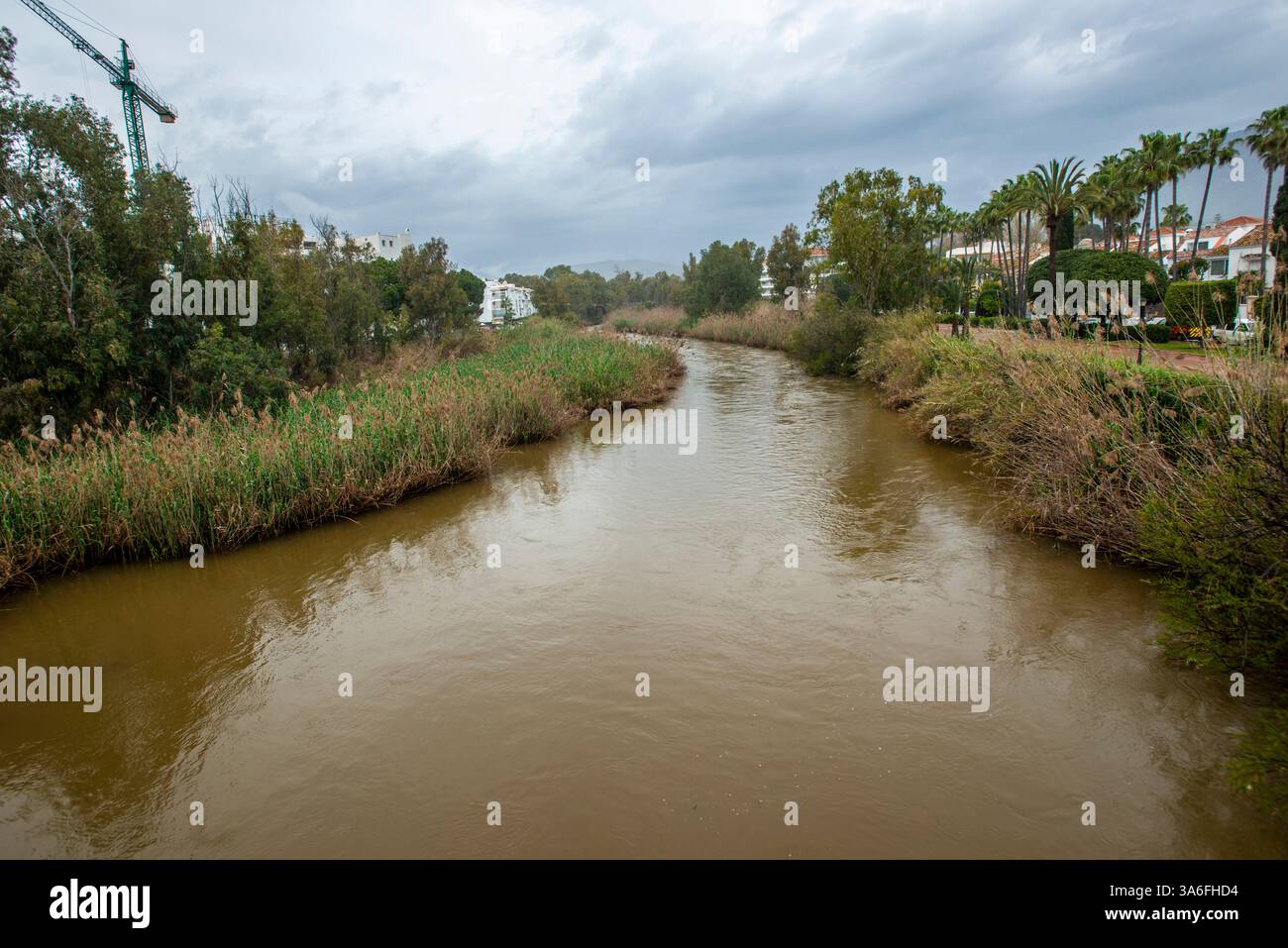 Flooding of Río Verde during spring in Puerto Banús, Marbella Stock ...