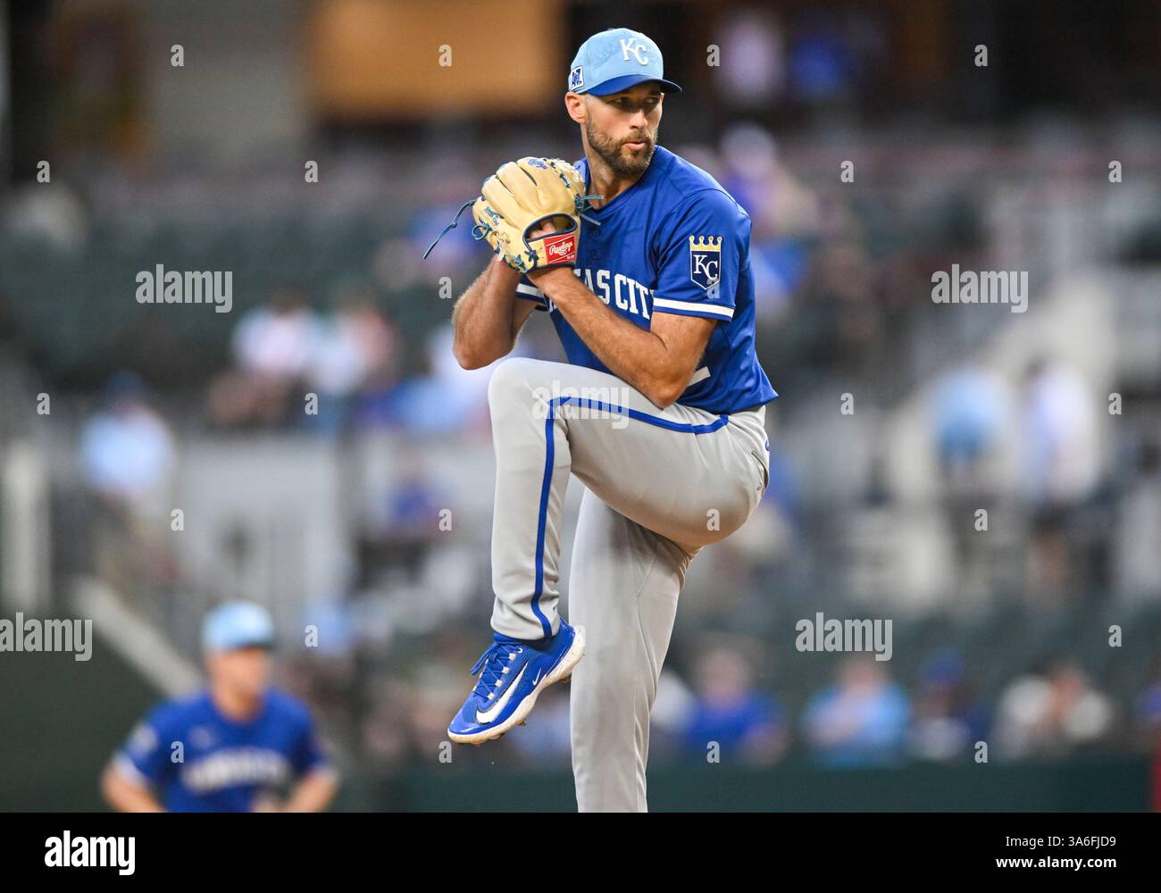 Kansas City Royals pitcher Michael Wacha throws in an exhibition ...