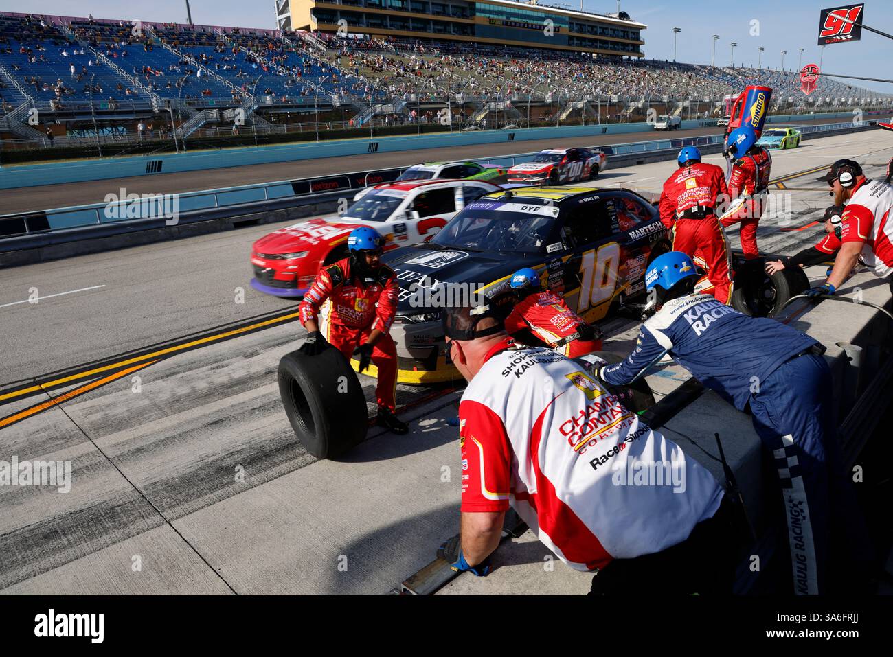 March 22, 2025-Homestead, FL: DANIEL DYE (10) makes a pit stop for the ...