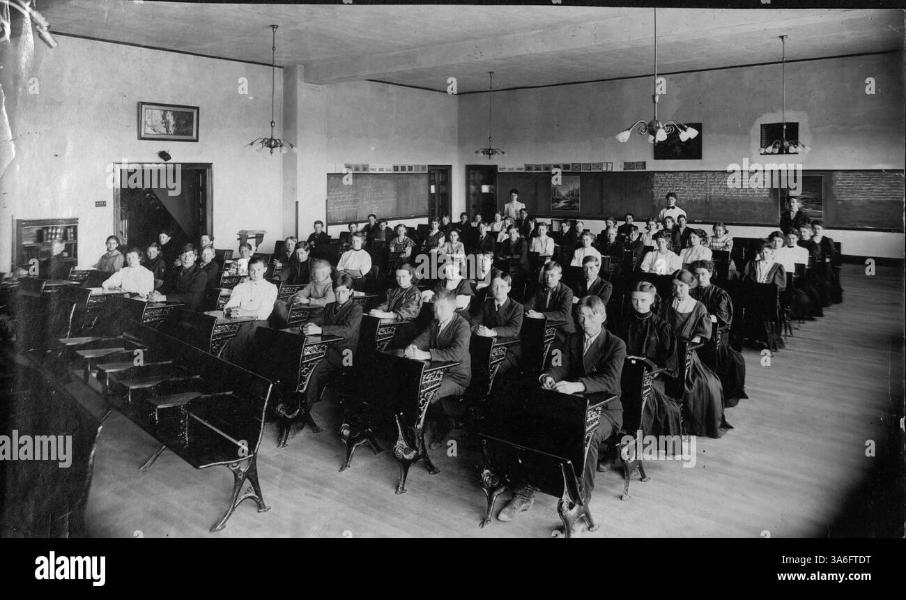 This photograph from around 1906-1910 shows a teacher and her class at ...