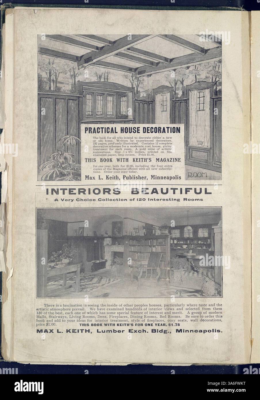 This 1910 work by Max L. Keith includes 100 house designs with floor ...