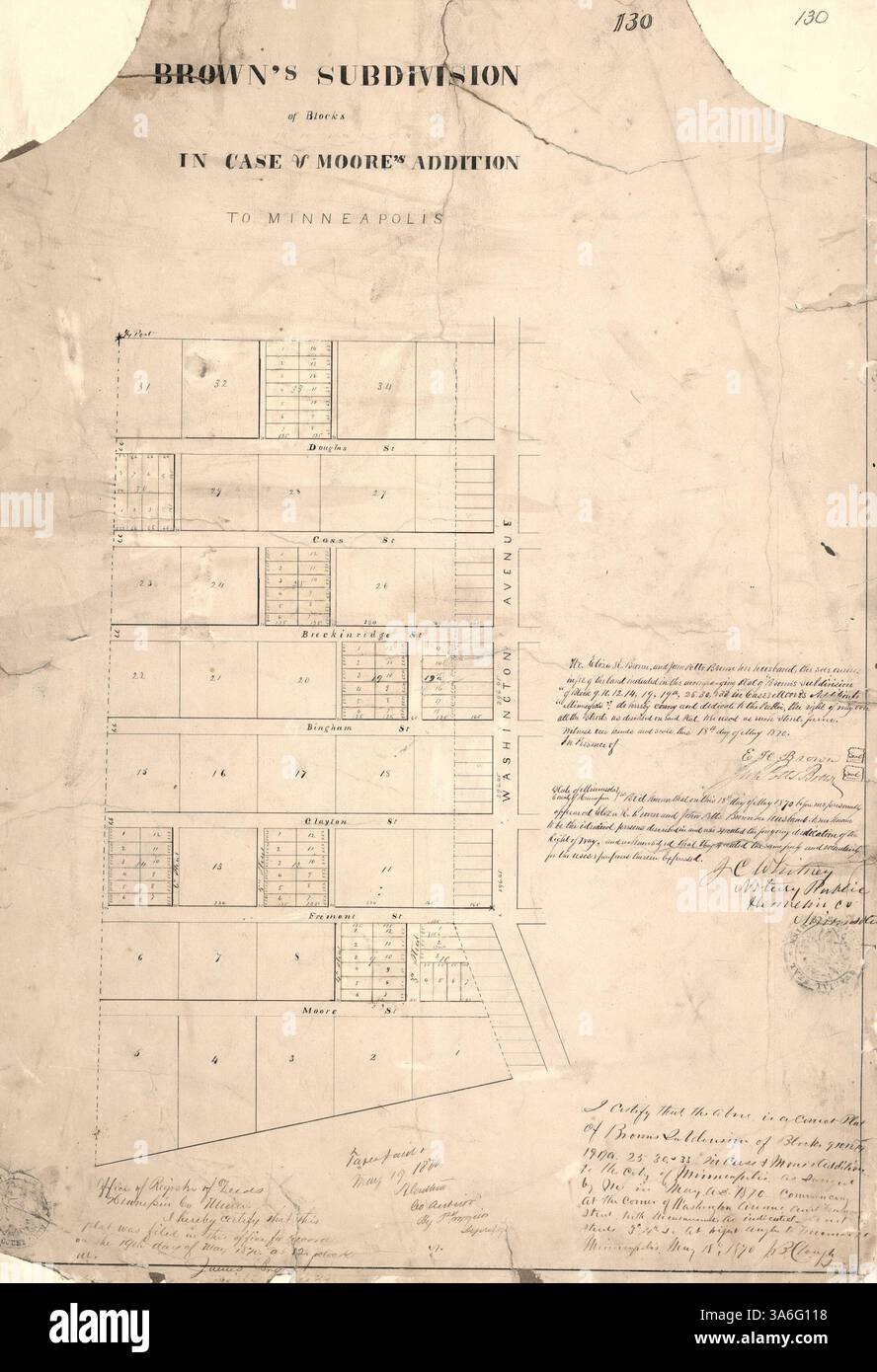 This map shows the subdivision of blocks 9 hi-res stock photography and ...
