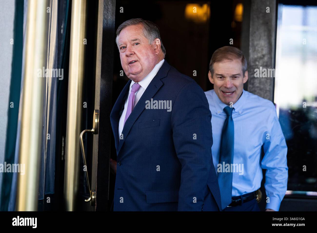 UNITED STATES - MARCH 25: Reps. Ken Calvert, R-Calif., left, and Jim ...