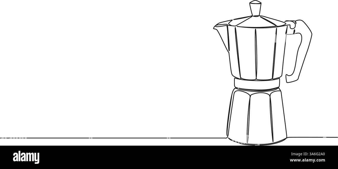 continuous single line drawing of a moka pot, espresso pot line art ...