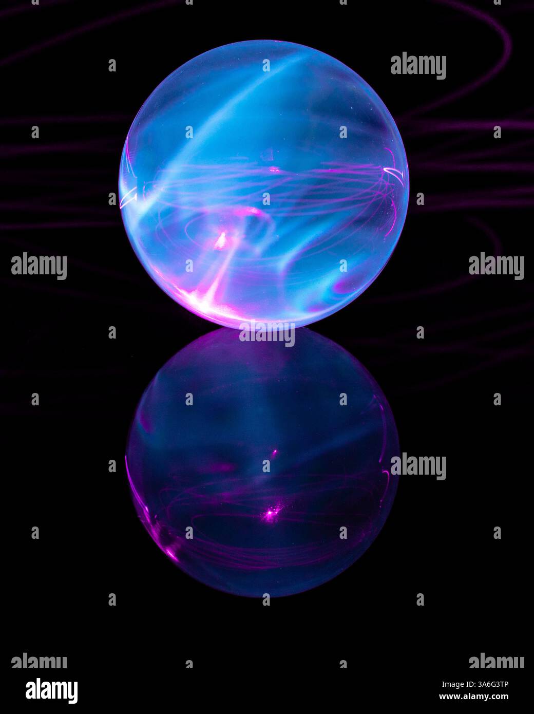 Glowing Glass Orb with Laser Lights Running Through It Stock Photo - Alamy
