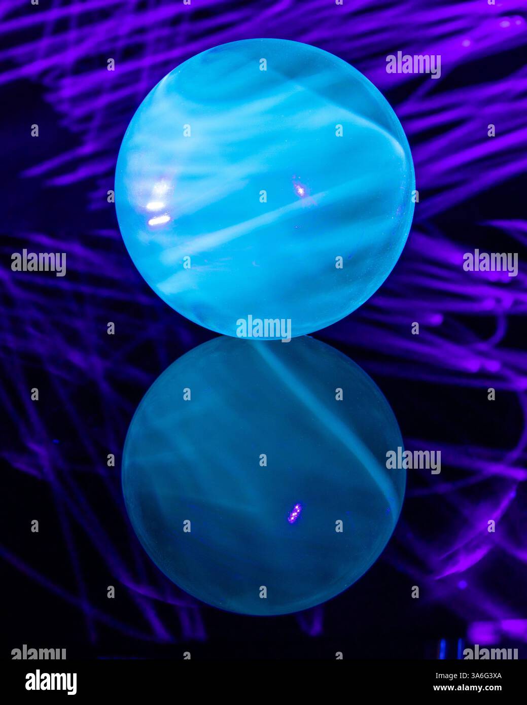 Glowing Glass Orb with Laser Lights Running Through It Stock Photo - Alamy