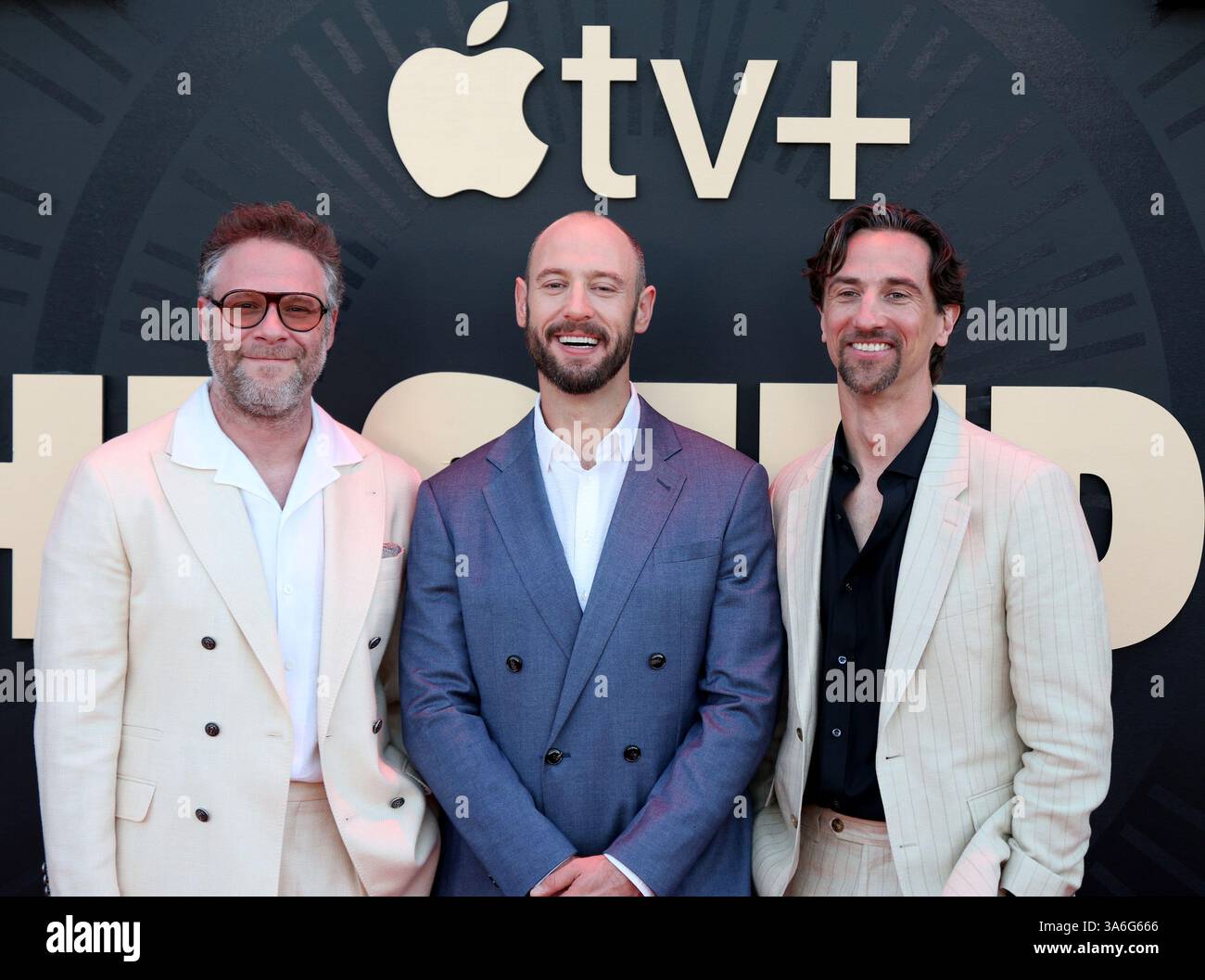 Seth Rogen, Evan Goldberg and James Weaver at Apple TV+ Series World ...