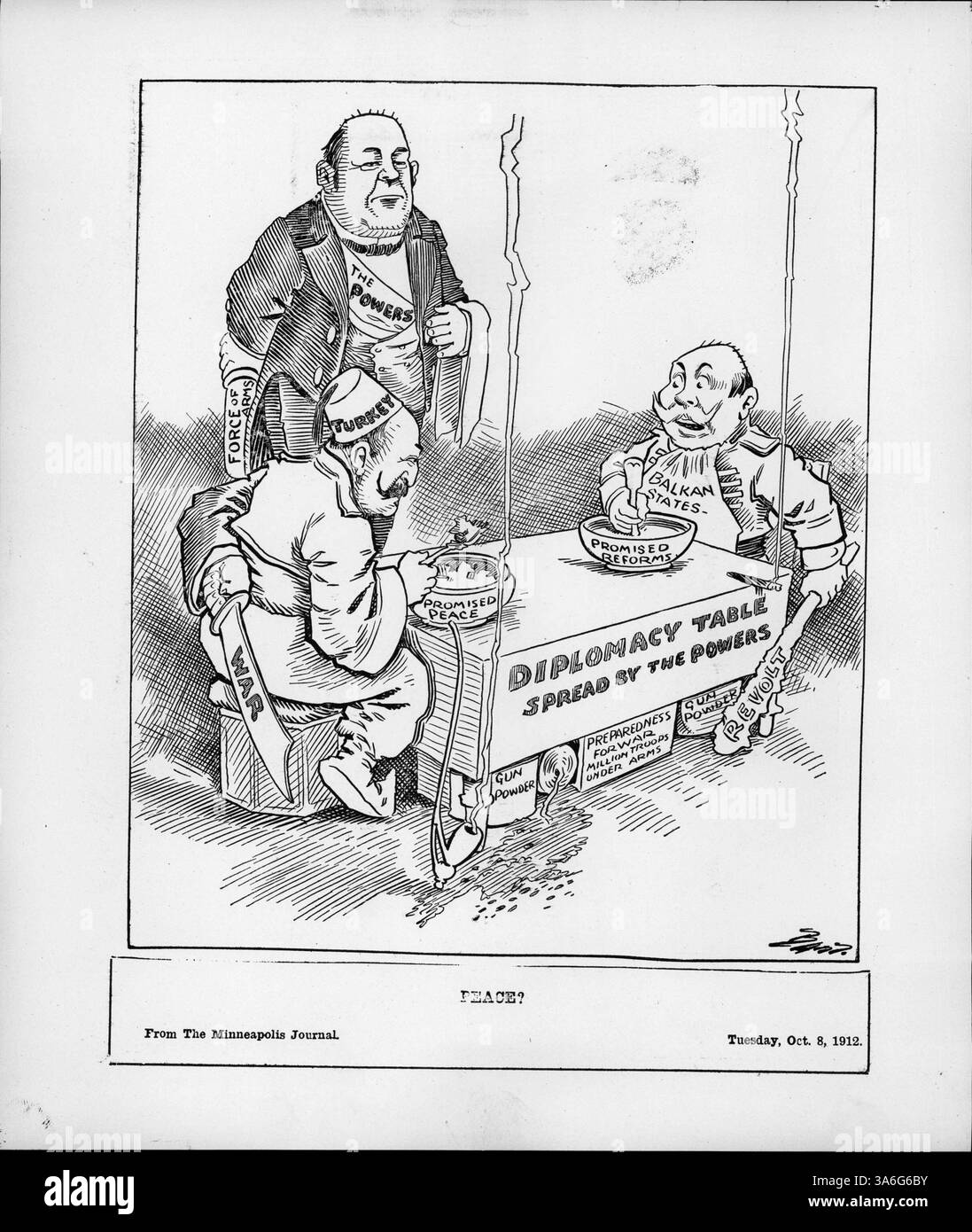 At the peace table cartoon Black and White Stock Photos & Images - Alamy