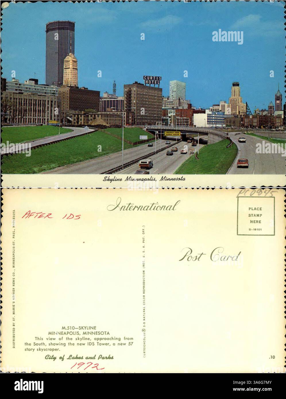 This view of the Minneapolis skyline, taken from the south, prominently ...