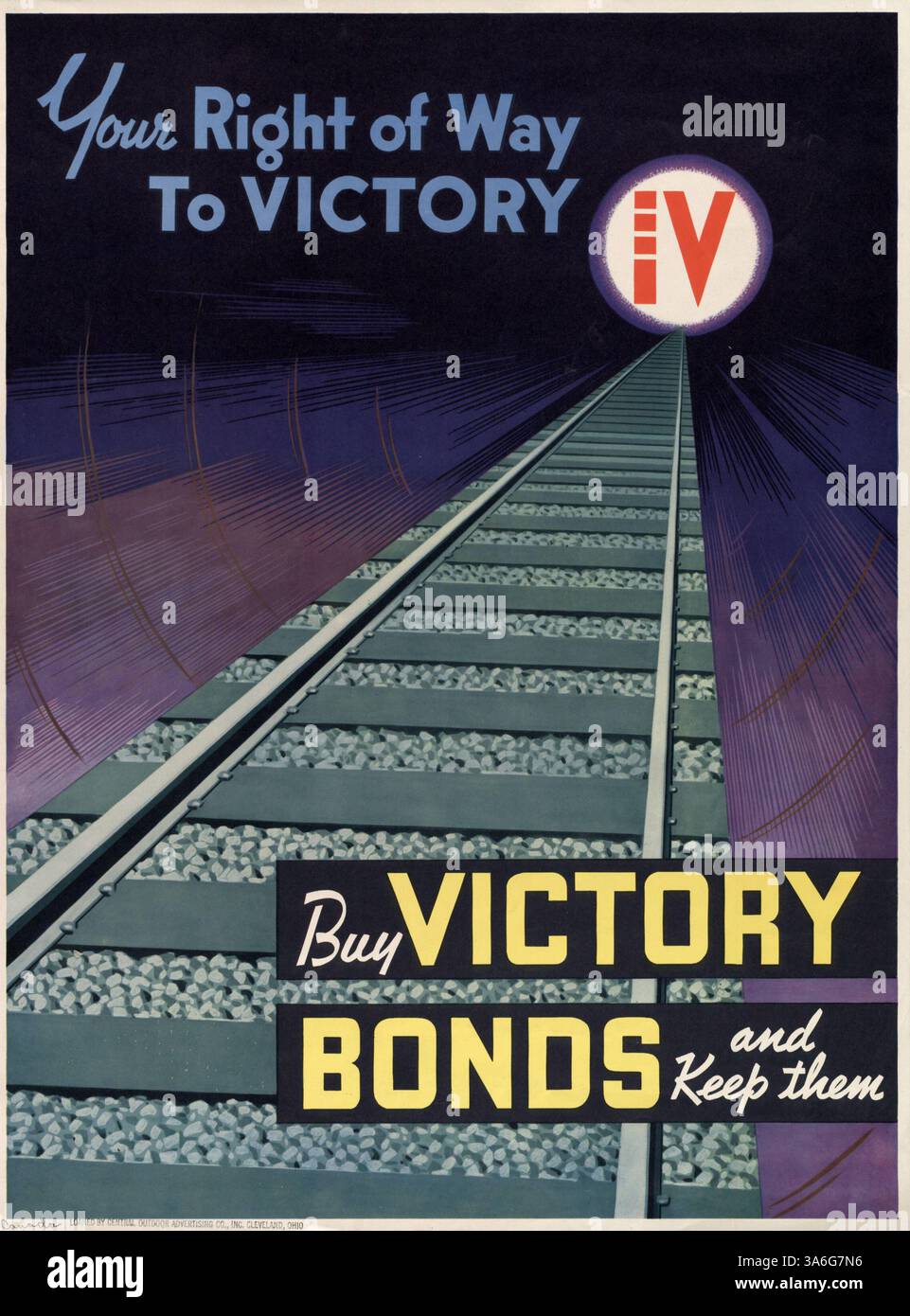 This World War II-era poster promotes the purchase of Victory Bonds to ...