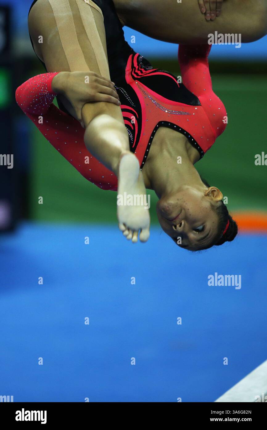 October 12, 2014 Nanning, China..Kyla Ross (USA) competes in the ...