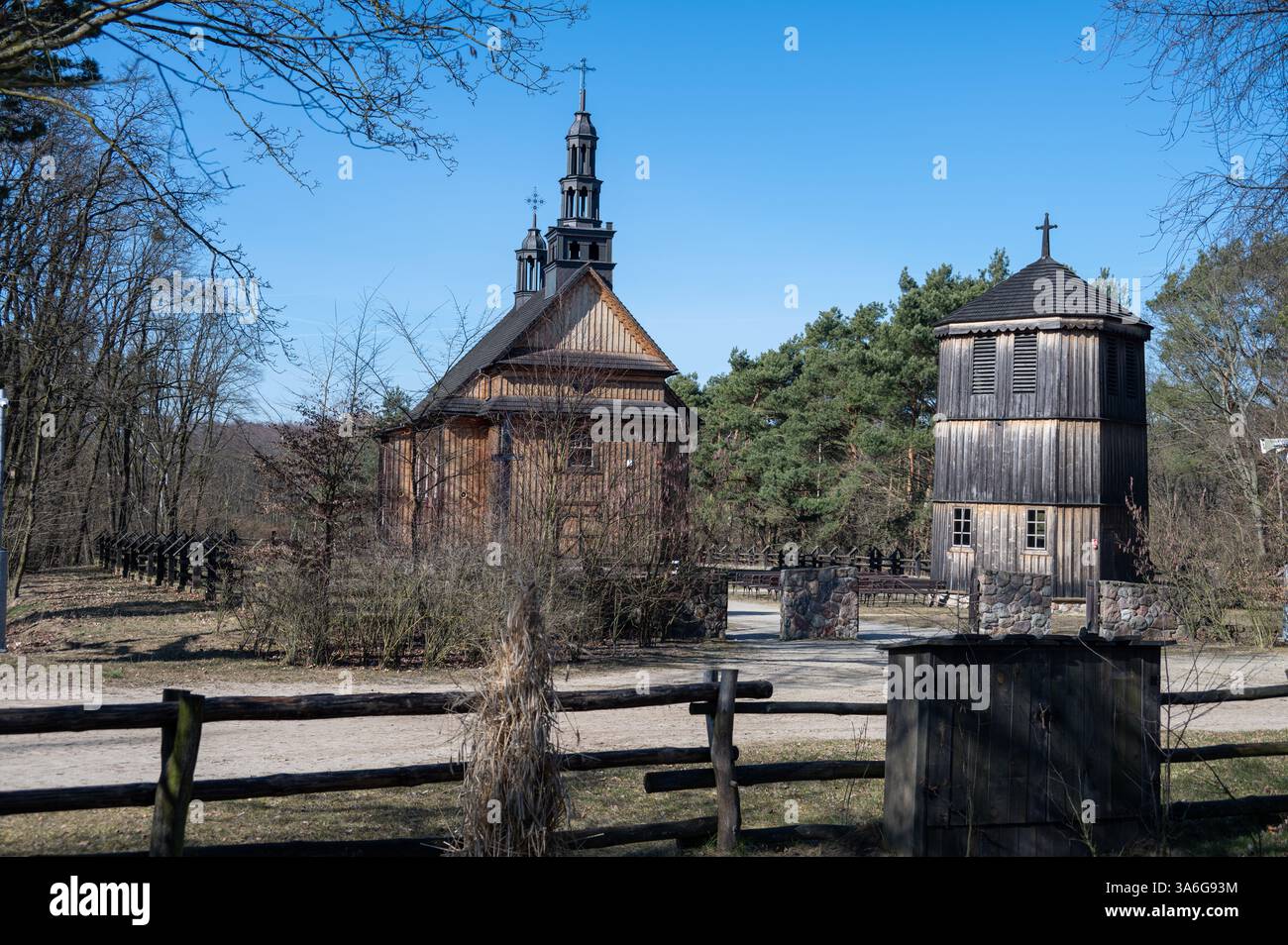 Old Church, outdoor museum, Sierpc, skansen, Poland Stock Photo - Alamy