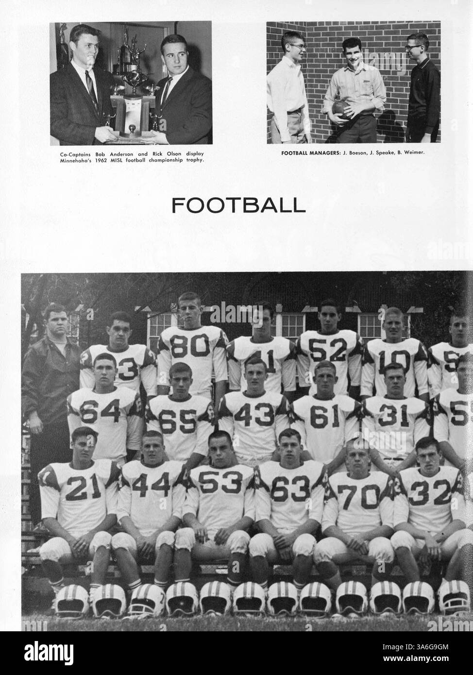 Highlighting events from the 1962 1963 school year hi-res stock ...