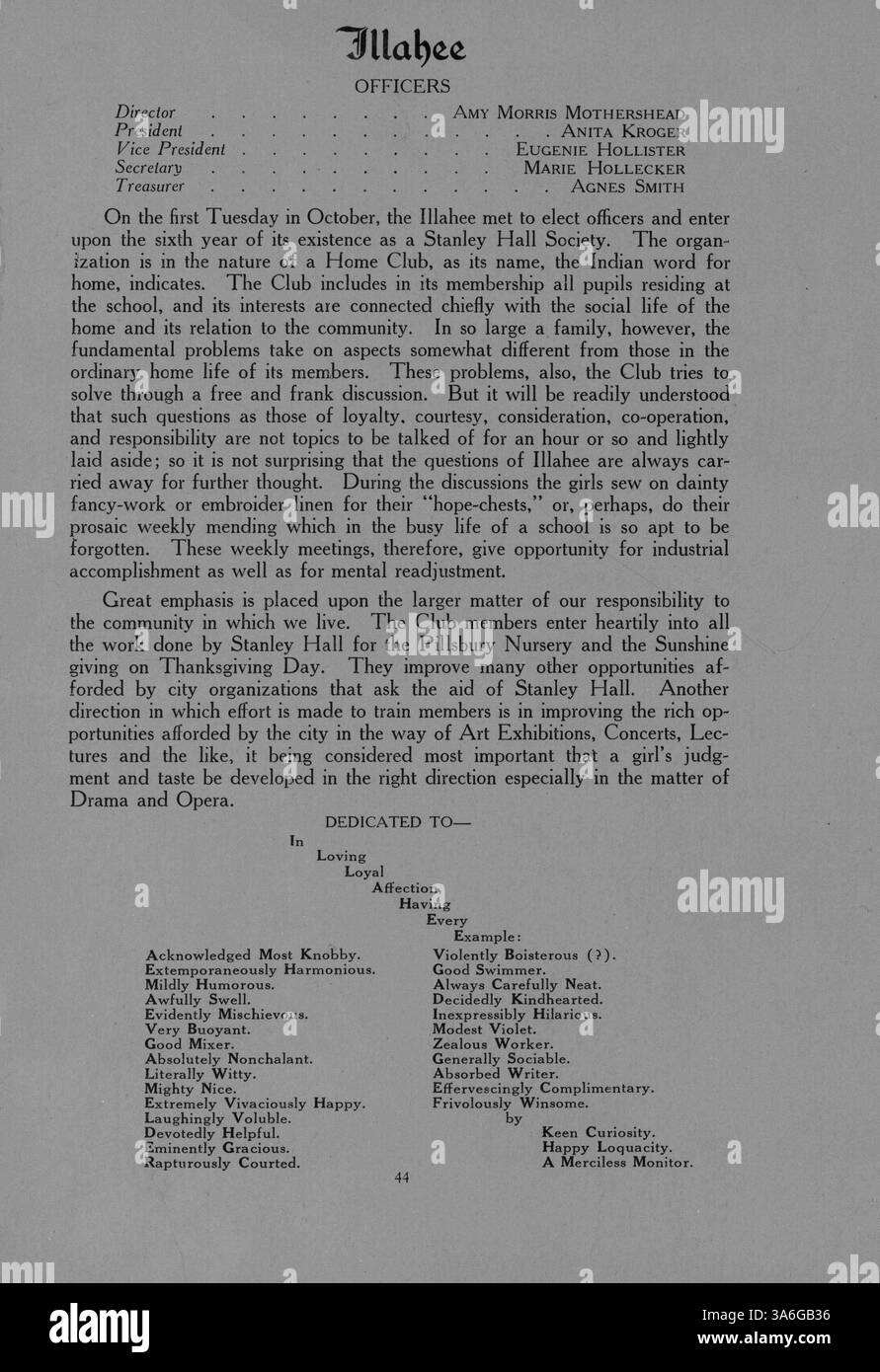 The 1913 'Moccasin' yearbook captures key aspects of student life ...