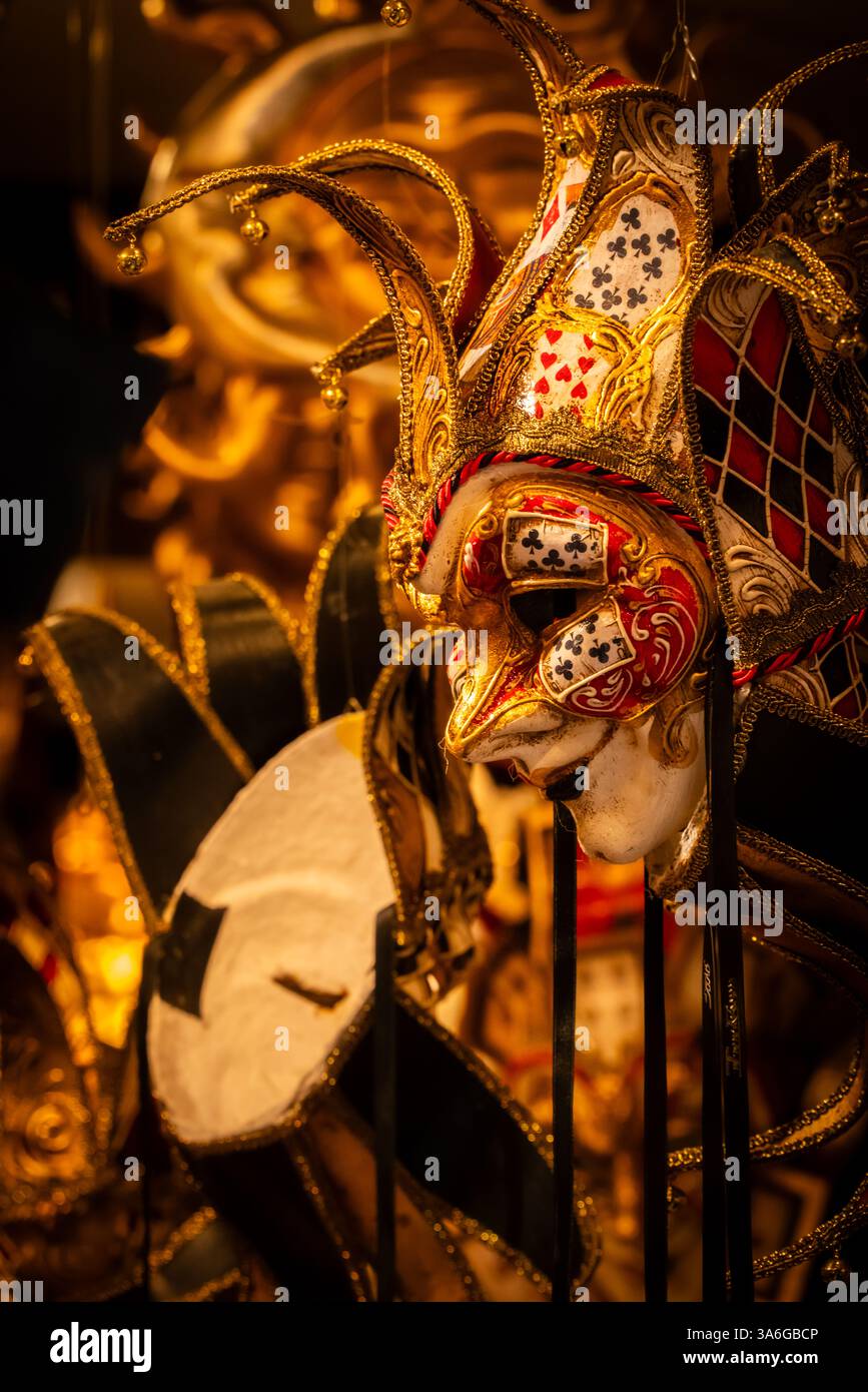 Carnival masks in Venetian workshop Stock Photo - Alamy