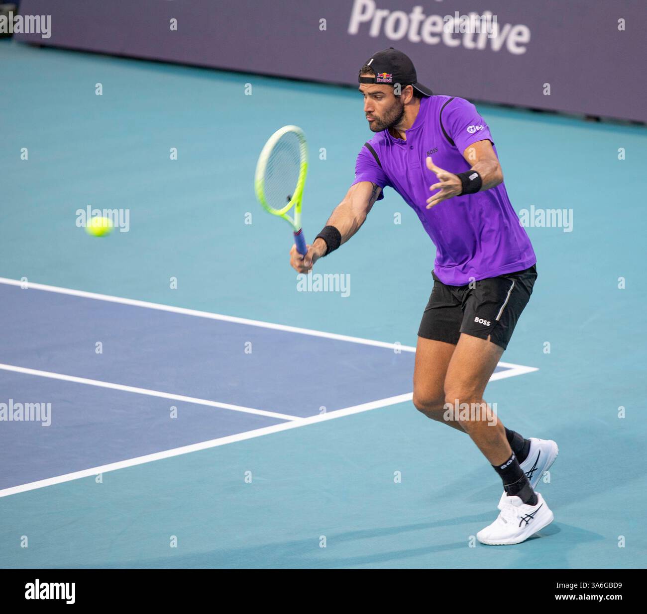 Miami, FL. March 24 2025. Matteo Berrettini during the fourth round of the Miami Open 2025 ...