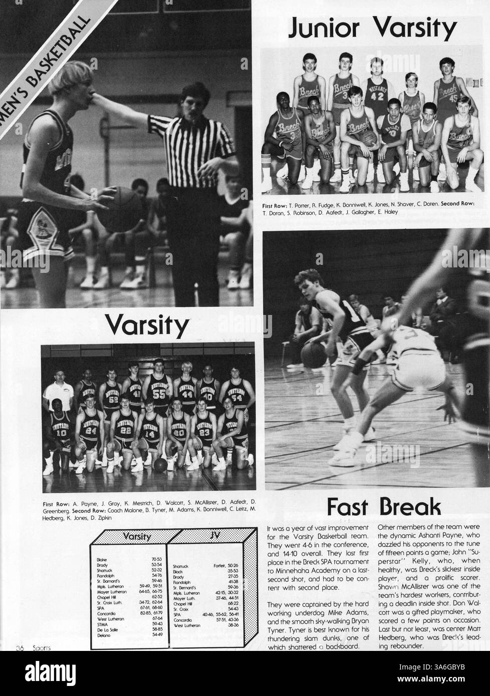 This high school annual, the 1986 'Breck Mustang', provides an overview ...