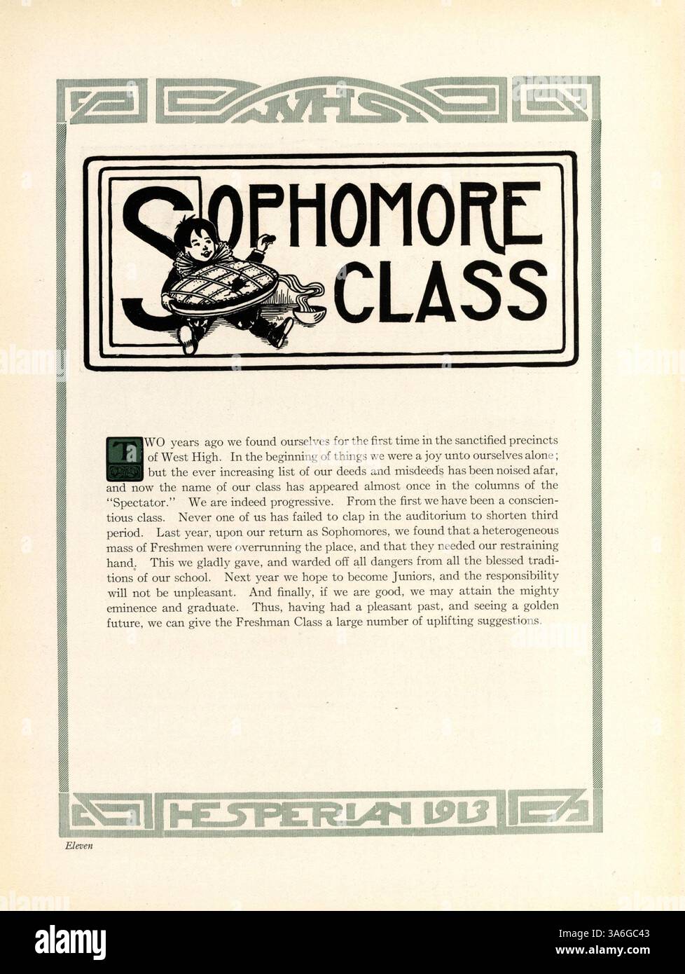 A historical record, the 1913 West High yearbook, Hesperian, features ...