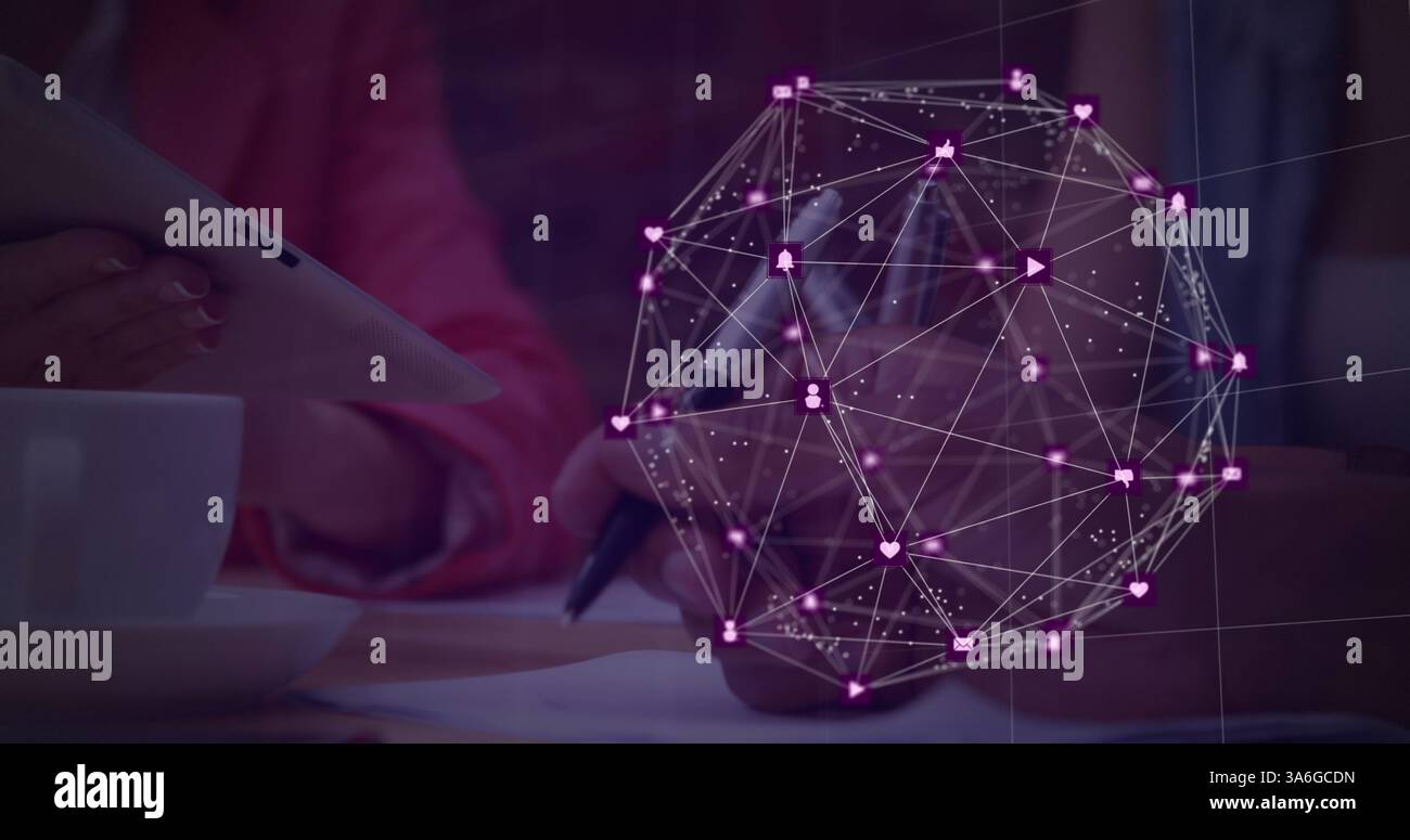 Collaborating at office, professionals using tablet with digital ...