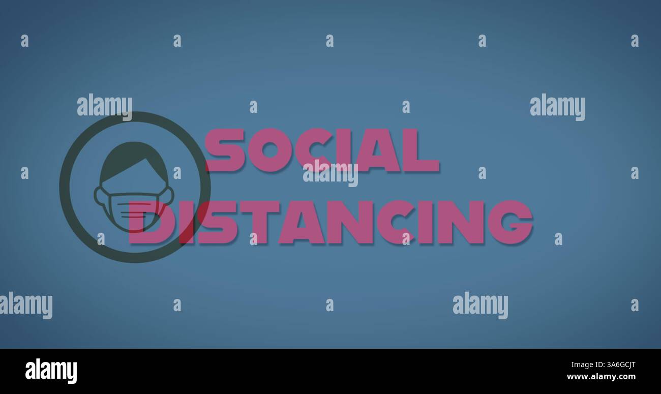 Graphic design highlighting importance of social distancing with mask ...