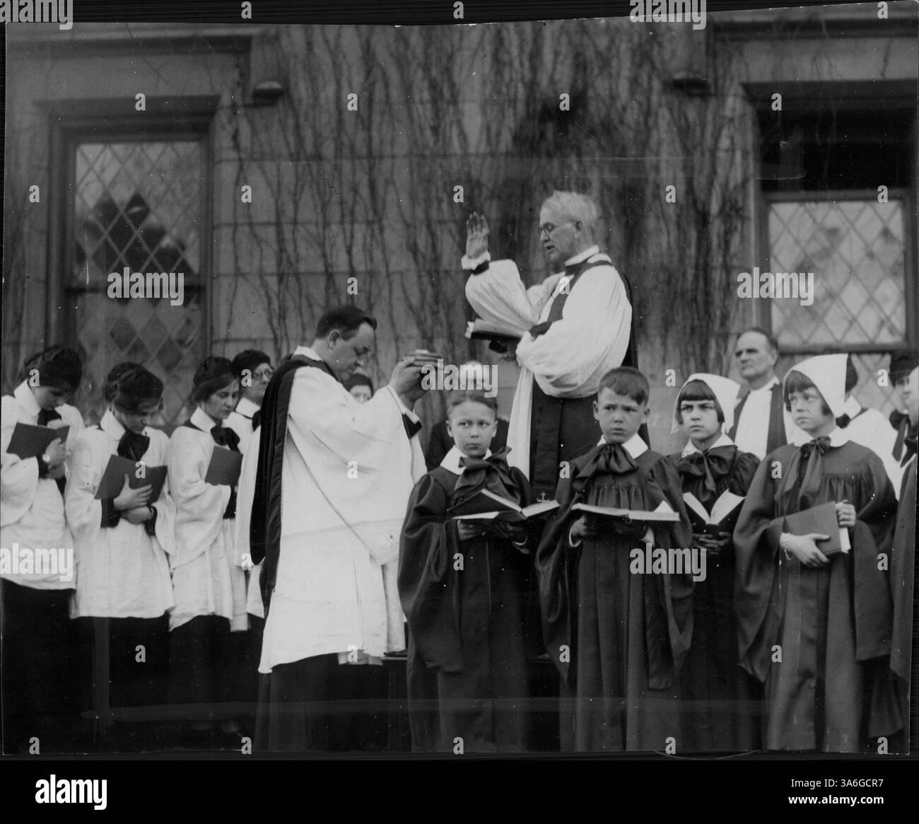 Bishop Frank A. McElwain blesses a stone to be installed at St. Mark's ...