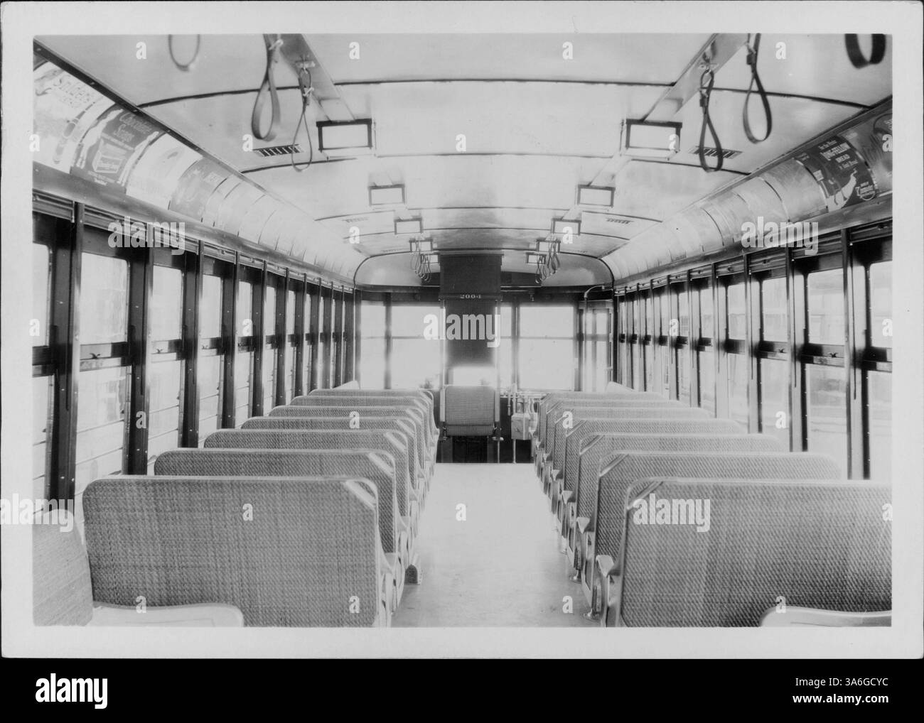 The interior view of a new two-car trolley train, showcasing its modern ...