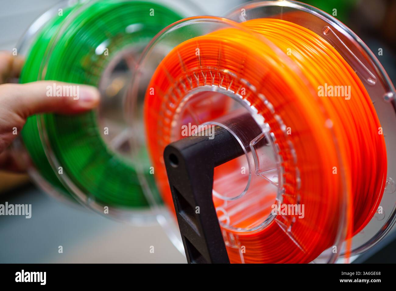 3d printer filament spool transparent orange green color pla petg ...