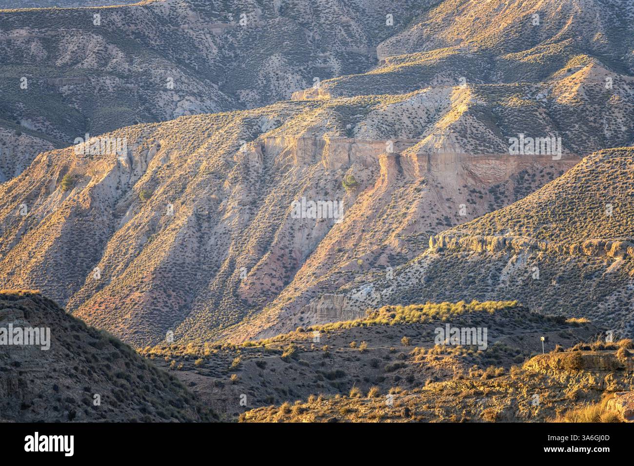 The breathtaking landscape of Granada Geopark showcases vast eroded ...