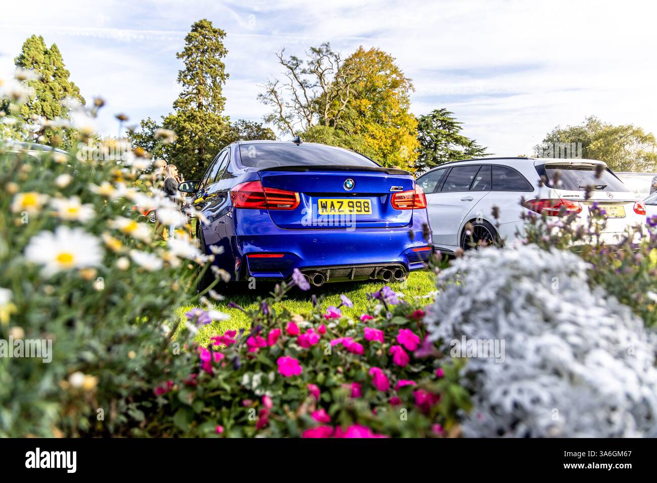 Bristol , UK - October 8, 2023: Blue BMW M3 showing the M3 badge on the ...