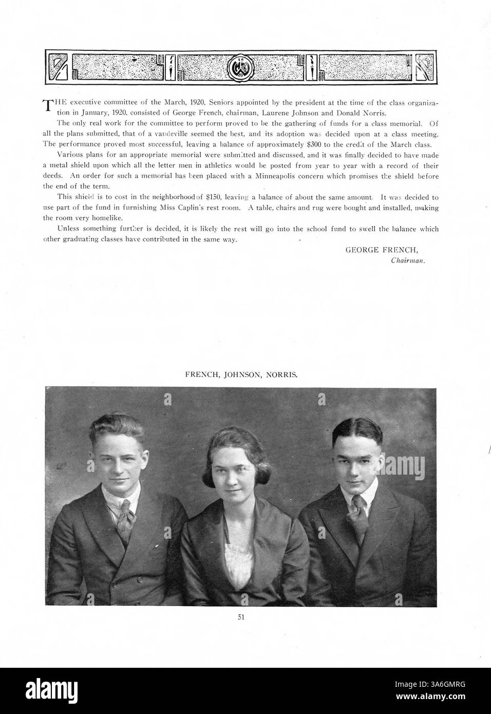 The 1920 hesperian yearbook from west high documents the achievements hi-res stock photography ...