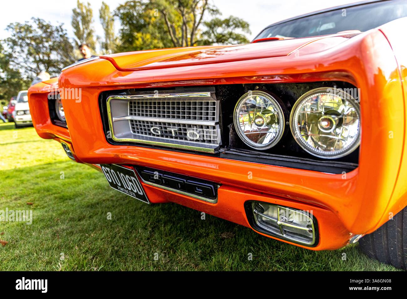 Bristol , UK - October 8, 2023: 1969 Pontiac GTO The Judge orange ...