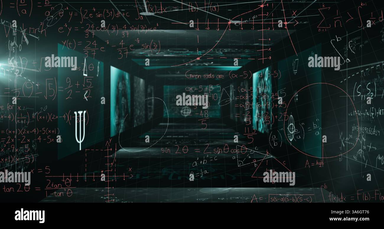 Mathematical equations floating against screens hi-res stock ...