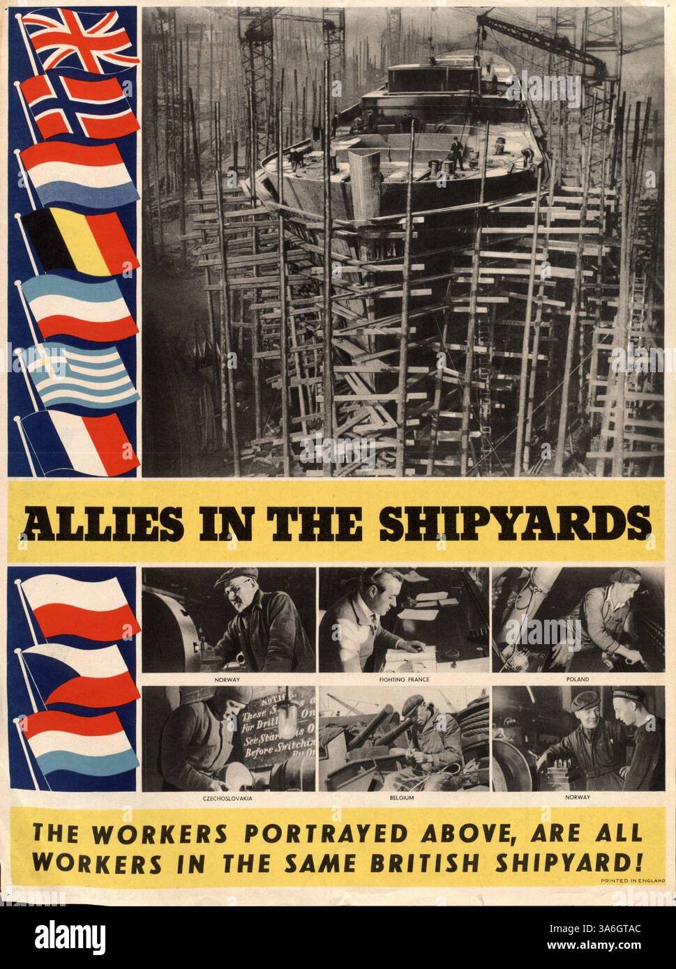 The 'Allies in the Shipyards' photo series shows workers from several ...