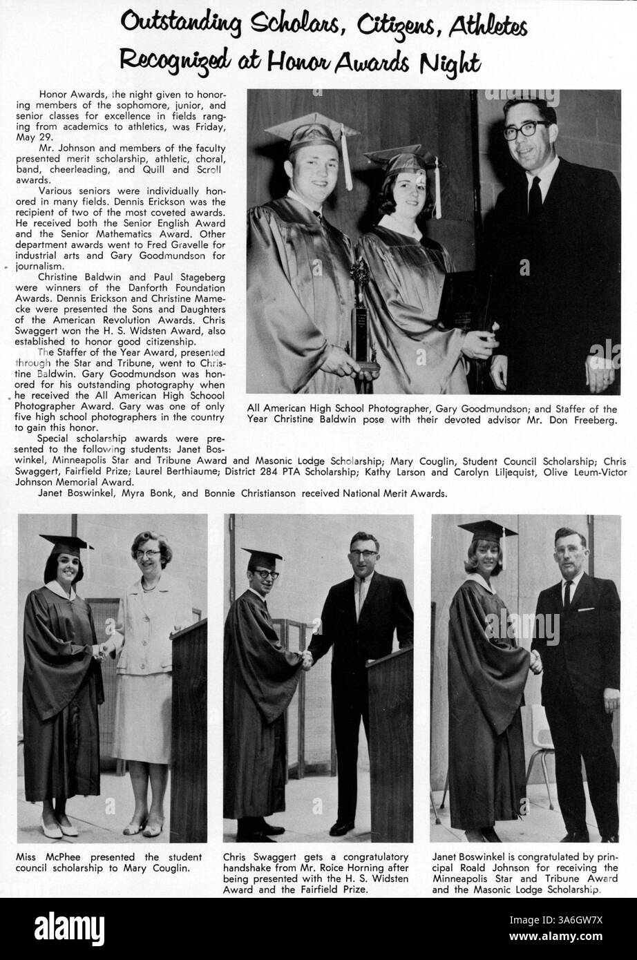 Major school events from the 1963 1964 academic year hi-res stock ...