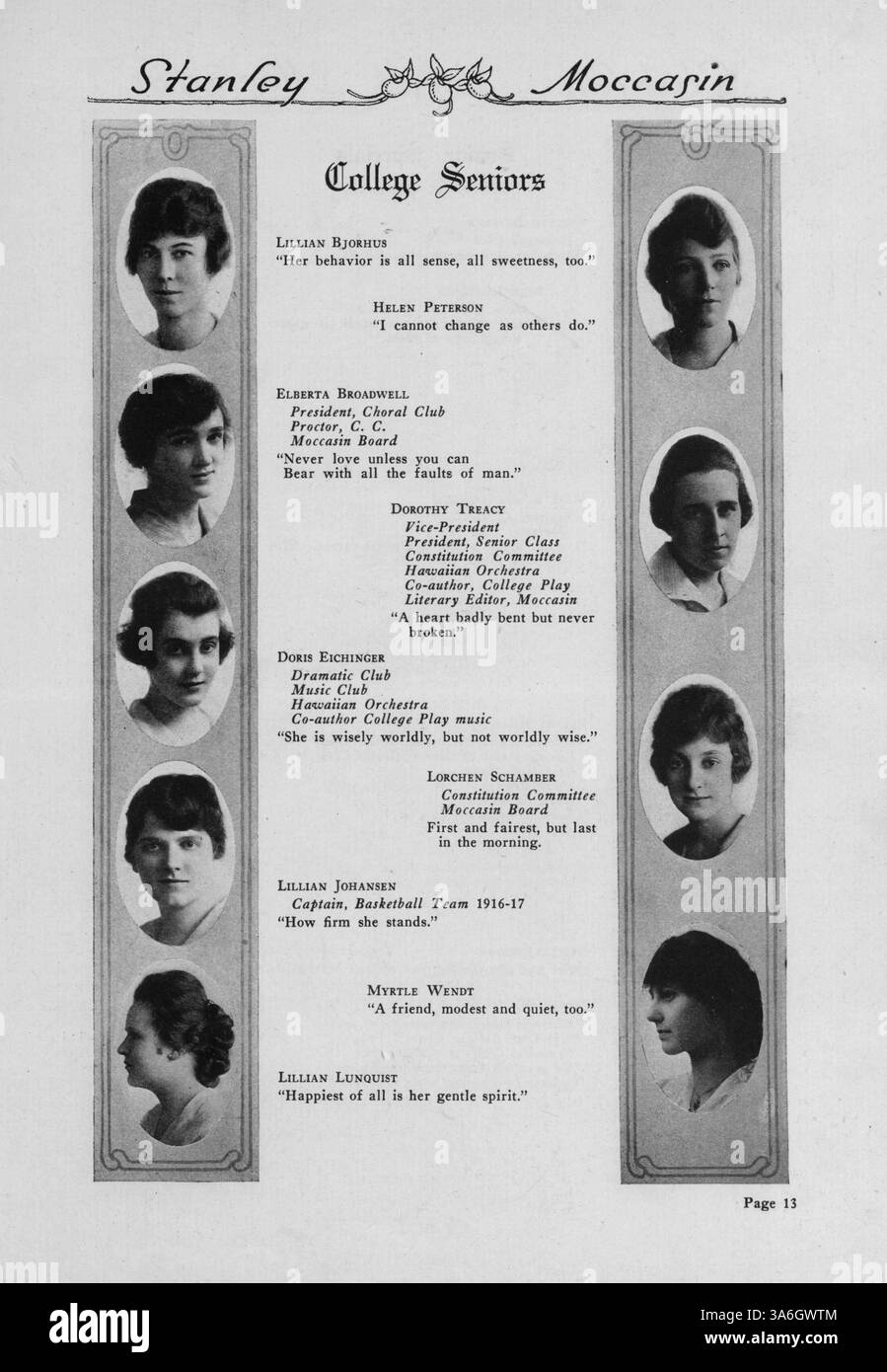 Yearbook highlights the 1916 1917 academic year at stanley schools hi ...