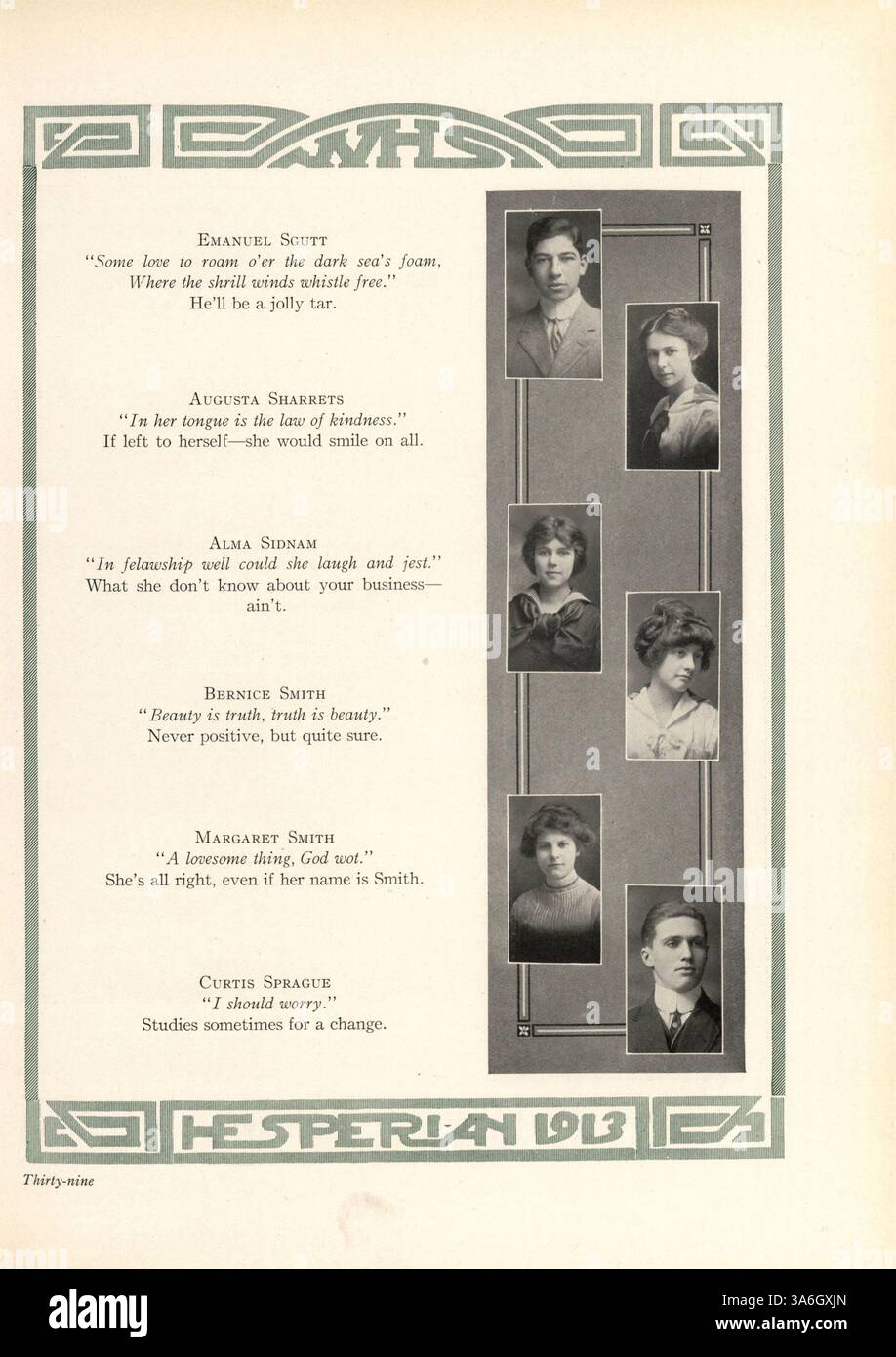 Significant school events from the 1912 1913 school year hi-res stock ...