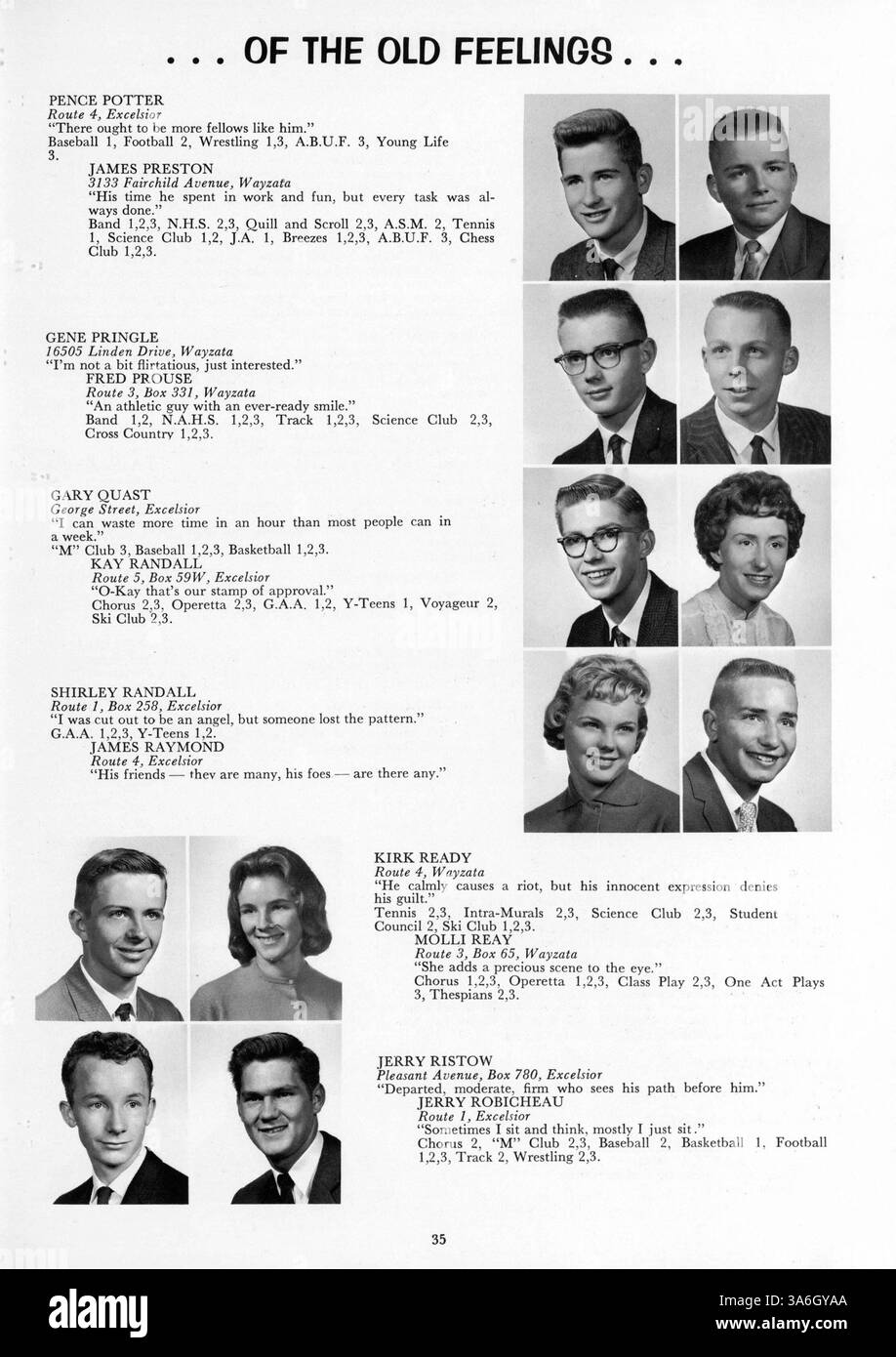 This 1961 yearbook captures the key students hi-res stock photography ...