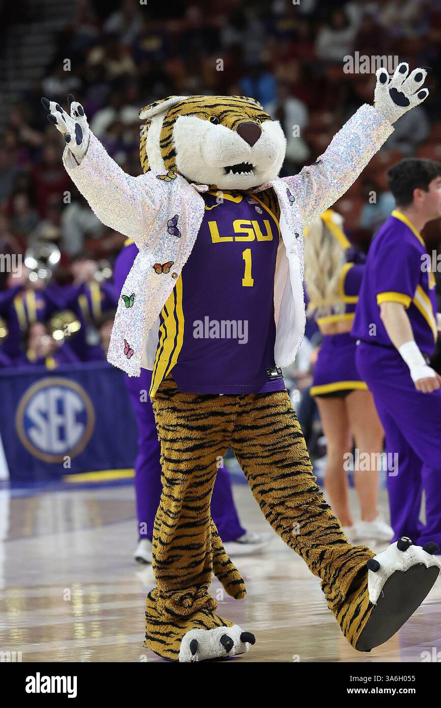 GREENVILLE, SC - MARCH 08: LSU mascot during the SEC women's college ...