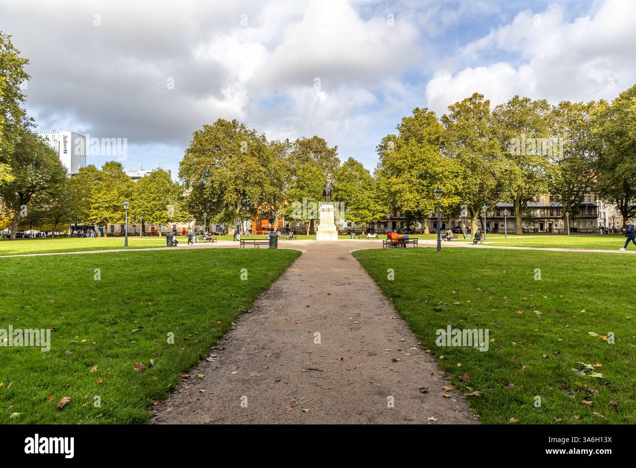 Bristol , UK - October 28, 2023: Ornate architecture of Queen Square ...