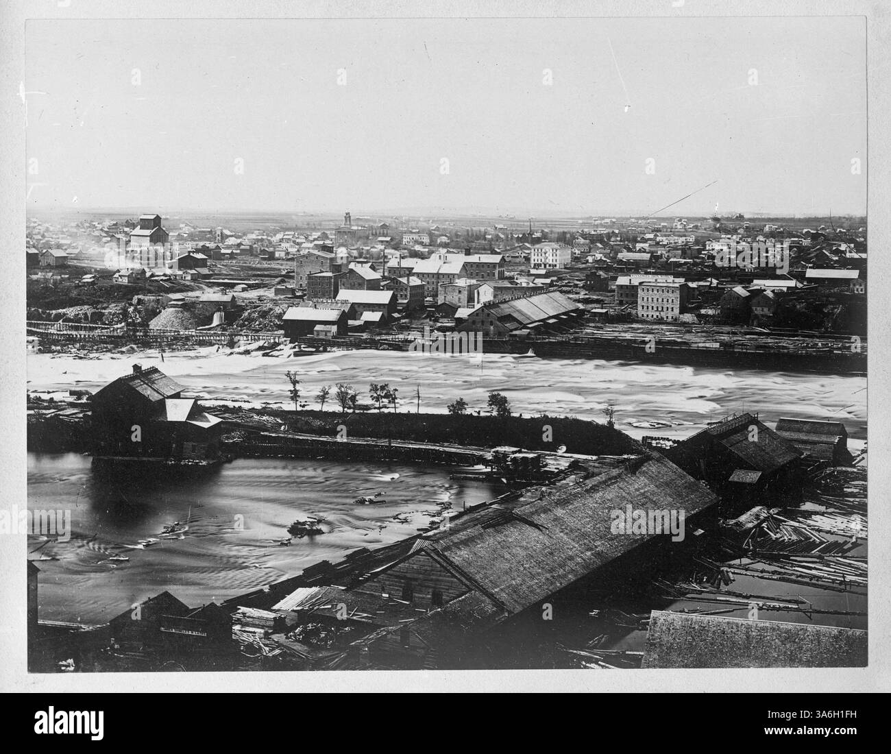 This historical photograph of West Side Minneapolis highlights the ...