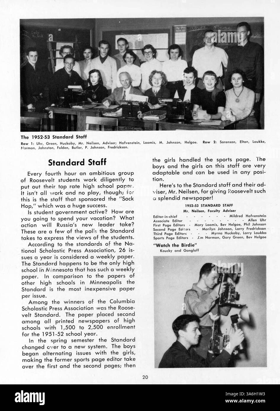 Other events during the 1952 1953 school year hi-res stock photography ...