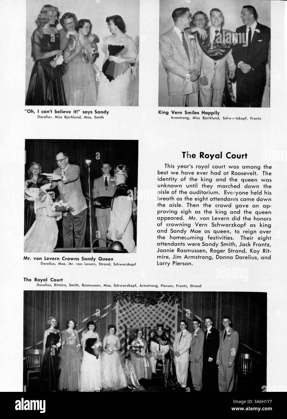Key school events during the 1952 1953 academic year hi-res stock ...