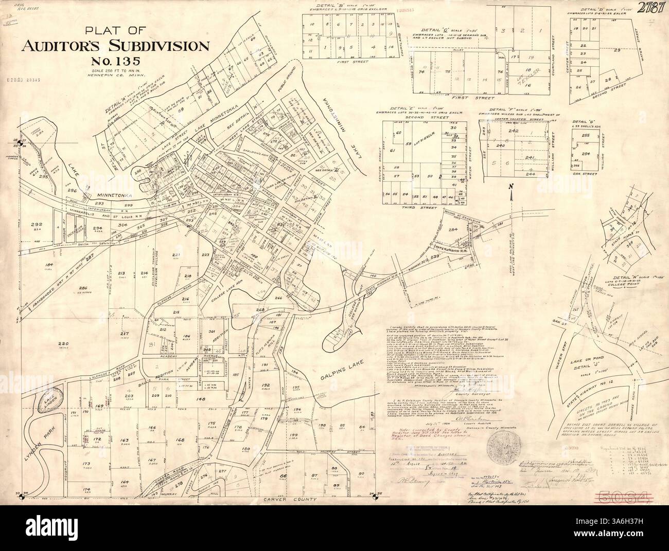 A map of Auditor's Subdivision No. 135, showing various inset maps of ...