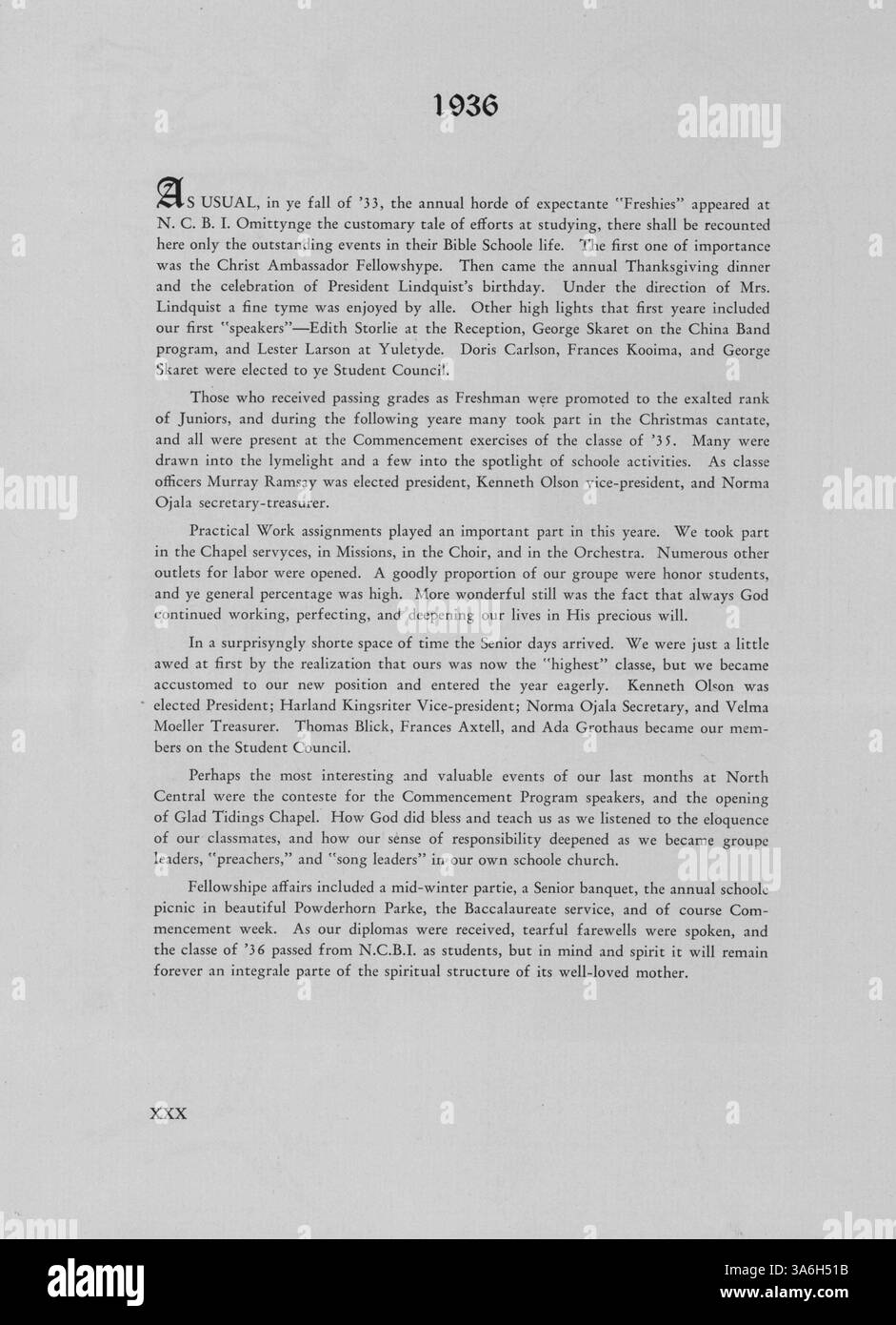 This 1936 yearbook from North Central Bible Institute provides a ...