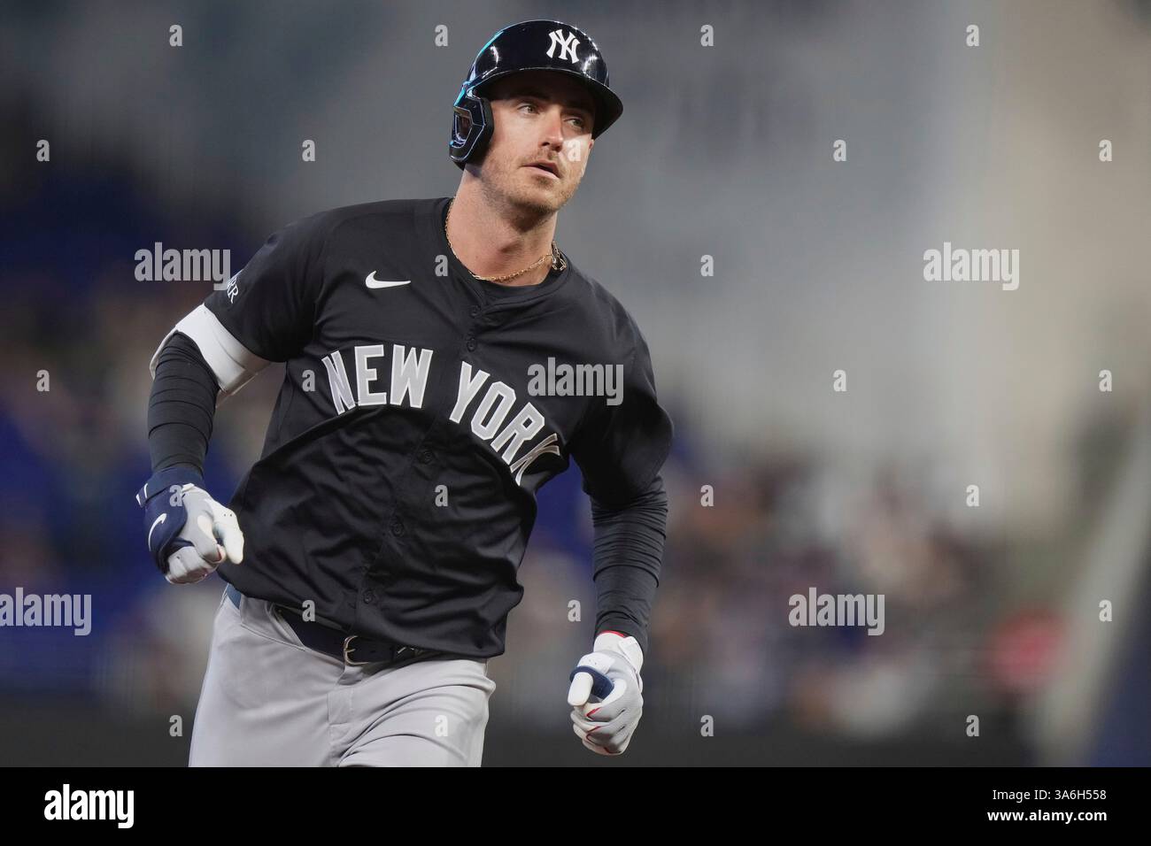 New York Yankees' Cody Bellinger runs the bases after hitting a solo ...