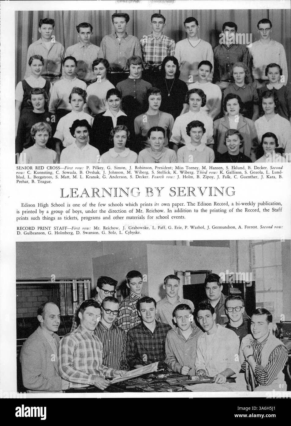 The 1958 'Wizard 58' Yearbook from Edison High School highlights ...