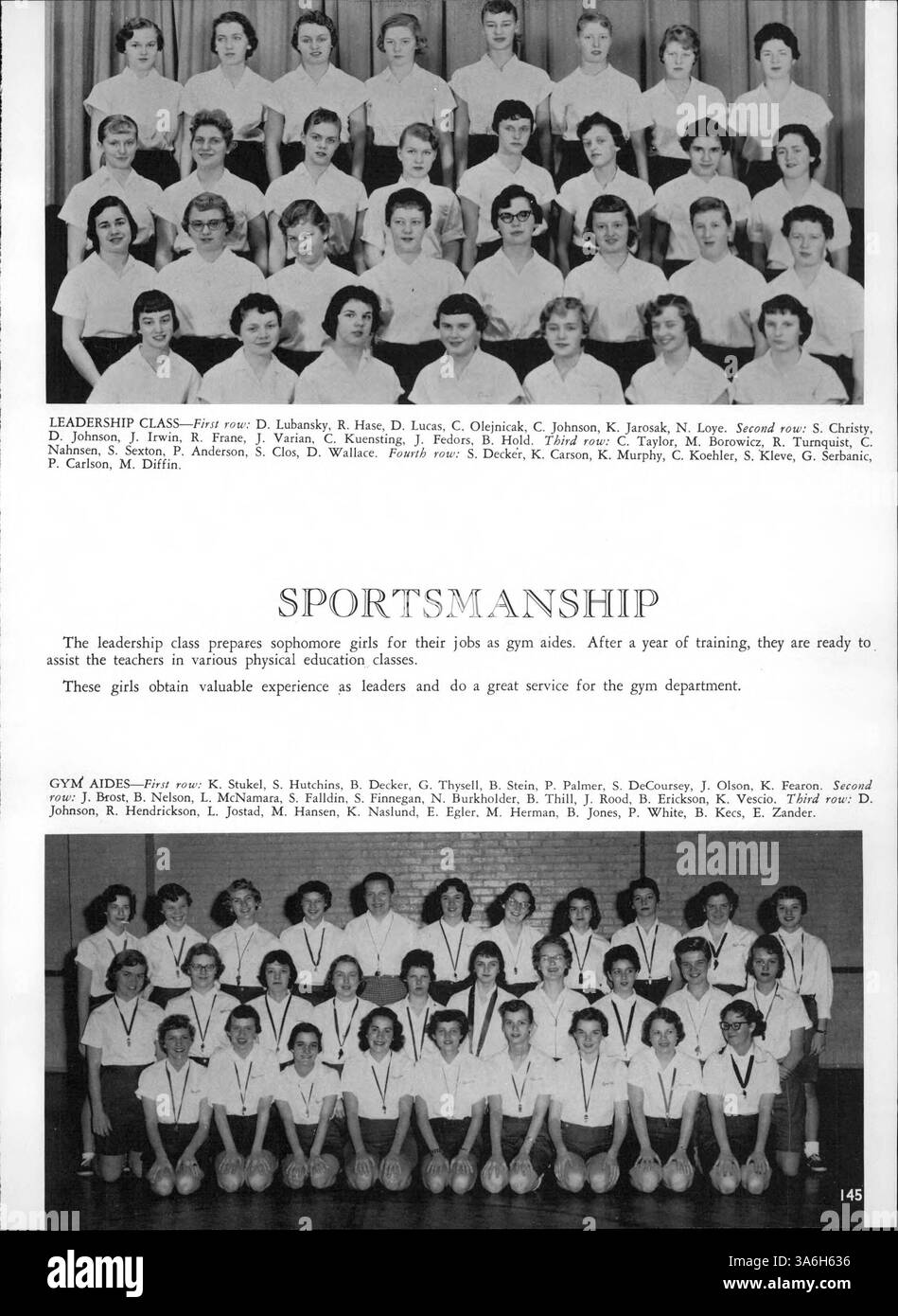 Yearbook from edison high school highlights the schools 1957 1958 activities hi-res stock ...